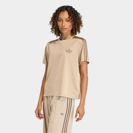 T-Shirt adidas originals "FB TEE", Damen, Gr. XS, beige (stone khaki, earth strata), Obermaterial: 100% Polyester, Rundhals, Shirts T-Shirt