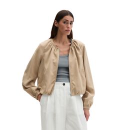Marc O'Polo Kurzjacke MARC O'POLO "aus TENCEL&trade; Lyocell", Damen, Gr. 32, sandpaper, Obermaterial: 92% Lyocell, 8% Leinen. Futter: 100% Viskose, unifarben, loose fit, Rundhals, elastischer Bund, Jacken Kurzjacke