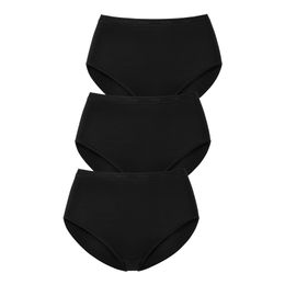 Taillenslip Mey "Best of", Damen, Gr. 40 (40), 3 Stk., schwarz (3x schwarz), Single Jersey, Obermaterial: 97% Baumwolle, 3% Elasthan, unifarben, Unterhosen Taillenslip, mit hoher Leibh&ouml;he f&uuml;r eine bequeme Passform