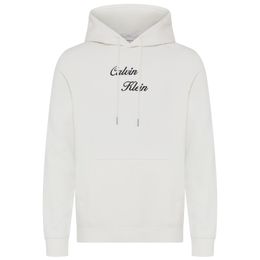 Kapuzensweatshirt Calvin Klein Jeans, Herren, Gr. L, tofu, Sweatware, Obermaterial: 100% Baumwolle, unifarben, regular fit normal, Rundhals, B&uuml;ndchen, Sweatshirts, Stickerei, Regular Fit, reine Baumwolle