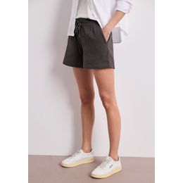 Shorts Street One, Damen, Gr. 34, deep earth, Web, 100% Baumwolle, unifarben, loose fit normal, Hosen Shorts, Middle Waist