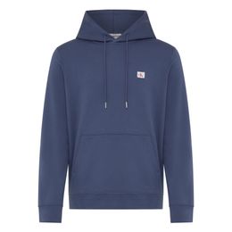 Kapuzensweatshirt Calvin Klein Jeans "400GSM TERRY BADGE HOODIE", Herren, Gr. L, blau nomad, Sweatware, Obermaterial: 100% Baumwolle, l&auml;ssig geschnitten normal, Rundhals, eingesetzt Rippb&uuml;ndchen, Sweatshirts, Mit Rundhalsausschnitt