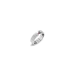 Fingerring Tommy Hilfiger "STRIPES" Gr. 52, edelstahlfarben, rot, blau, wei&szlig;, kristallwei&szlig;, Fingerringe, Damen, 52, Edelstahl, Fingerring, mit Glasstein - Emaille