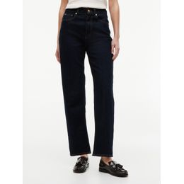 High-waist-Jeans Tommy Hilfiger "TAPERED RINSE HW ANKLE", Damen, Gr. 27, L&auml;nge 30, rinse, Denim/Jeans, Obermaterial: 100% Baumwolle, kn&ouml;chellang, Jeans High-Waist-Jeans, Baumwolle, kn&ouml;chellang, high waist