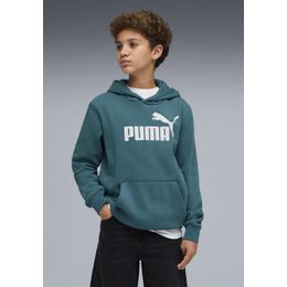 Kapuzensweatshirt Puma "ESS NO 1 LOGO HOODIE FL B", Jungen, Gr. 128, emerald ice, Fleece, Obermaterial: 66% Baumwolle, 34% Polyester, bedruckt, regular fit normal, Rundhals, angesetztes B&uuml;ndchen, Sweatshirts, mit Rundhalsausschnitt, mit Kapuze mit Jerseyfutter
