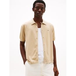 Kurzarmhemd Tommy Hilfiger "ESSENTIAL COTTON SS OVER SHIRT", Herren, Gr. XXL, N-Gr, gr&uuml;n (sandalwood), Strick, Obermaterial: 100% Baumwolle, Hemden