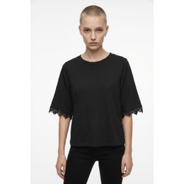 V&eacute;ro Moda Rundhalsshirt VERO MODA "VMLYLA SS O-NECK TOP JRS", Damen, Gr. M, schwarz, Jersey, Obermaterial: 100% Baumwolle, unifarben, regular fit normal, Rundhals, Shirts Rundhalsshirt, Baumwolle, regular fit