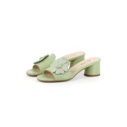 Evita DORI Damen Pantolette - Glattleder Hellgr&uuml;n - 36