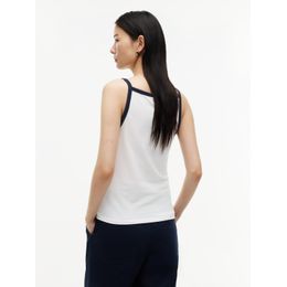 Tr&auml;gertop Tommy Hilfiger "TH ROUNDAL SLIM TANK TOP", Damen, Gr. M (40), ecru, Single Jersey, Obermaterial: 65% Lyocell, 32% Baumwolle, 3% Elasthan, slim fit normal, Rundhals, Tops Tr&auml;gertop, Materialmix, Stretch, slim fit