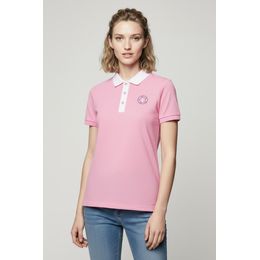 Poloshirt Zwillingsherz "Maritim", Damen, Gr. L, pink, Web, Obermaterial: 100% Baumwolle, Shirts, kontrastierende Polokragen mit Knopfleiste, Brustlogo mit Anker