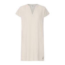 Blusenkleid oxmo "Blusenkleid OXAnette", Damen, Gr. 38, N-Gr, beige (cement), Obermaterial: 55% Vinylal PVAL. 45% Viskose CV., Kleider Blusenkleid