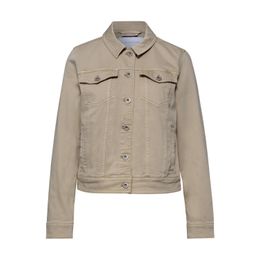 Jeansjacke Street One, Damen, Gr. 34, beige washed, Web, Obermaterial: 92% Baumwolle, 6% Polyester, 2% Elasthan, unifarben, normal h&uuml;ftbedeckend, Rundhals, mit Kn&ouml;pfen, Jacken Jeansjacke, im Colored-Denim-Look mit Taschen