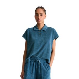 Marc O'Polo Poloshirt MARC O'POLO DENIM "aus Organic Cotton", Damen, Gr. L, endless sea, Obermaterial: 100% Baumwolle, unifarben, relaxed fit, normaler Saum, Shirts