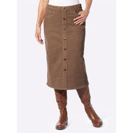 Cordrock Inspirationen, Damen, Gr. 21, braun, 98% Baumwolle, 2% Elasthan, unifarben, wadenlang, R&ouml;cke