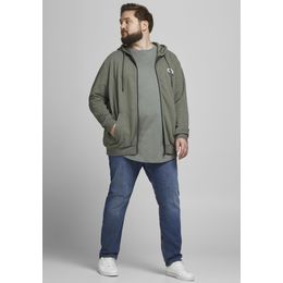 Jack & Jones PlusSize T-Shirt "NOA TEE", Jungen, Gr. 3XL, grau, Single Jersey, Obermaterial: 100% Baumwolle, JACK & JONES PLUSSIZE, unifarben, Basic, normal normal, Rundhals, Shirts T-Shirt, mit abgerundetem Saum, bis Gr&ouml;&szlig;e 6XL