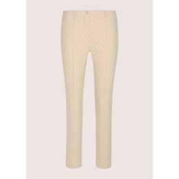Madeleine Mode Stoffhose MADELEINE "Jerseyhose Jacquardhose mit grafischem Muster", Damen, Gr. 34, N + K Gr, wei&szlig; (berber, wollwei&szlig;), Obermaterial: 66% Baumwolle CO. 30% Polyamid PA. 4% Elasthan EL., Modern, schmal, Hosen Stoffhose, Jacquardhose mit elastischem Bund