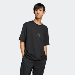 T-Shirt adidas Sportswear "M Z.N.E. TEE LO", Herren, Gr. XXL, schwarz, Obermaterial: 75% Polyester, 25% Elasthan, Rundhals, Shirts T-Shirt, lockere Passform, mit Rundhalsausschnitt, mit Elasthan-Anteil