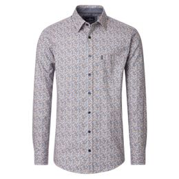 Langarmhemd Casamoda "Casamoda Freizeithemd Print", Herren, Gr. XL, Normalgr&ouml;&szlig;en, blau, 100% Baumwolle, bedruckt, comfort fit, Hemden