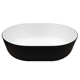Castagnari Waschbecken halbrund 35 x 26 cm schwarz/wei&szlig; - Waschbecken