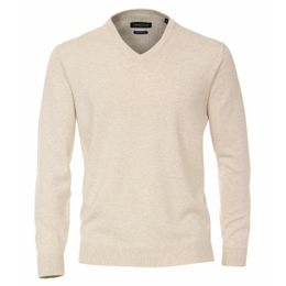 Strickpullover Casamoda "Casamoda Pullover uni", Herren, Gr. L, champagner, 100% Baumwolle, Pullover Strickpullover