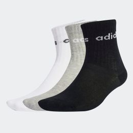 Funktionssocken adidas Performance "LIN KIDS CRW 3P", M&auml;dchen, Gr. 28-30, schwarz-wei&szlig; (wei&szlig;, mgrauh, schwarz), Obermaterial: 65% Baumwolle, 31% Polyester, 4% Elasthan, Socken