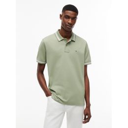 Tommy Jeans Herren Poloshirt "TJM REGULAR TIPPED"spring olive, Gr. L, Jersey, Obermaterial: 100% Baumwolle, Shirts, Regular fit mit Polokragen