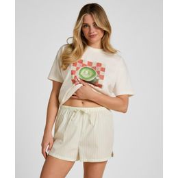 Hunkem&ouml;ller Pyjama HUNKEM&Ouml;LLER "Short Poplin", Damen, Gr. XL, gr&uuml;n, 100% Baumwolle, Homewear-Sets Pyjama