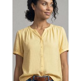 Shirtbluse Street One, Damen, Gr. 46, soft gelb, Stoff, 88% Viskose, 12% Polyamid, unifarben, normal normal, Rundhals, abgesteppt, Blusen, aus softer Viskose