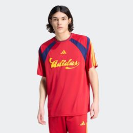 T-Shirt adidas Sportswear "M TIRO NP TEE", Herren, Gr. L, team power rot 2, dunkelblau, crew gelb, Obermaterial: 100% Polyester, normal, Rundhals, Shirts T-Shirt