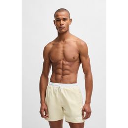 Badeshorts BOSS "Starfish", Herren, Gr. 5XL, N-Gr, wei&szlig;, Microfaser, Microfaser, unifarben, Badehosen Badeshorts, mit Kontraststreifen