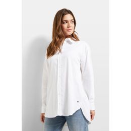 Langarmbluse Bugatti "Flexcity-Stretch", Damen, Gr. 36, wei&szlig;, 70% Baumwolle, 27% Polyamid, 3% Elasthan, unifarben, normal, ohne Ausschnitt, 2-Knopf-Manschette, Blusen, Basic Essential