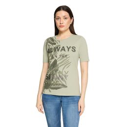 Kurzarmshirt Betty Barclay "Damen mit Aufdruck", Damen, Gr. 36, patch khaki, khaki, Jersey, Obermaterial: 95% Baumwolle, 05% Elasthan, figurumspielend normal, Rundhals, Shirts