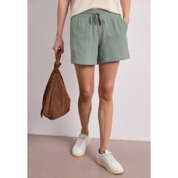 Shorts Street One, Damen, Gr. 34, schwarz mint gr&uuml;n, Web, 100% Baumwolle, unifarben, loose fit normal, Hosen Shorts, Middle Waist