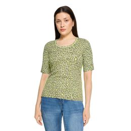 Kurzarmshirt Betty Barclay "Damen mit Rippenstruktur", Damen, Gr. 36, khaki, gr&uuml;n, Rippware, Obermaterial: 95% Baumwolle, 5% Elasthan, figurumspielend normal, Rundhals, Shirts