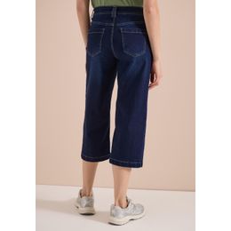 Loose-fit-Jeans Cecil, Damen, Gr. 32, L&auml;nge 20, dunkelblau wash, Jeans, 67% Baumwolle, 31% Polyester, 2% Elasthan, unifarben, kniebedeckend, Jeans, in 3/4-L&auml;nge