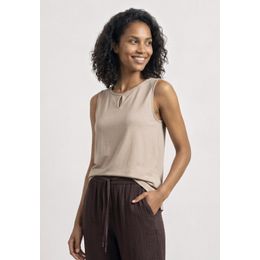 Tr&auml;gertop Street One, Damen, Gr. 34, clay sand, Web, 50% Baumwolle, 50% Modal, unifarben, comfort fit normal, Rundhals, normaler Saum, Tops Tr&auml;gertop, mit Cut-Out Detail