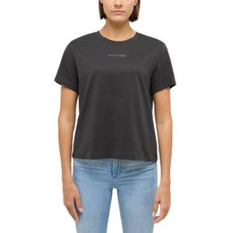 Kurzarmshirt Mustang "Damen Style Floris", Damen, Gr. M, schwarz, Jersey, 100% Baumwolle, Rundhals, Shirts