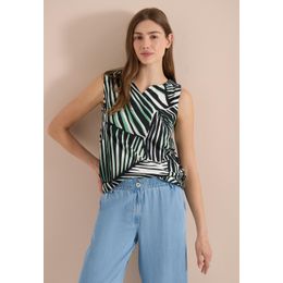 Tanktop Cecil, Damen, Gr. L (42), palm breeze gr&uuml;n, Web, 100% Baumwolle, gemustert, comfort fit normal, Rundhals, normaler Saum, Tops Tanktop