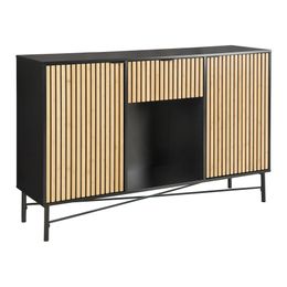 Sideboard Madrid Natur/Schwarz Echtholz