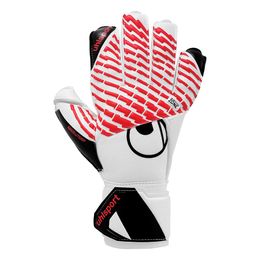 Torwarthandschuhe Uhlsport "Torwarthandschuhe FM Absolutgrip Kids", Kinder, Gr. 5, wei&szlig; (wei&szlig;, schwarz, rot), Obermaterial: 81% Gummi rubber. 13% Polyester PES. 6% Nylon NY., Handschuhe