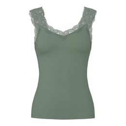 Spitzentop Pieces "PCBARBERA", Damen, Gr. XS, castor gray, Jersey, Obermaterial: 95% Viskose, 5% Elasthan, unifarben, figurbetont normal, V-Ausschnitt, Tops Spitzentop, Viskosemischung