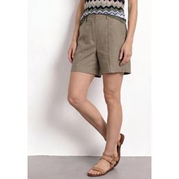 Shorts Street One, Damen, Gr. 34, schwarz beige, Web, 55% Baumwolle, 37% Modal, 8% Polyester, unifarben, comfort fit kurz, Hosen Shorts, in Bermuda-L&auml;nge