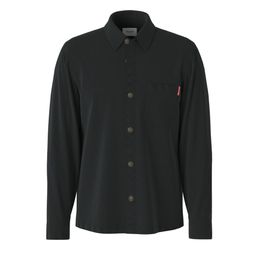 JOOP! Langarmhemd JOOP JEANS "Harvi1", Herren, Gr. M, N-Gr, blau (dunkelblau), Web, Obermaterial: 100% Baumwolle, clean, unifarben, regular fit normal, Rundhals, eingesetzt,&Auml;rmel mit &Auml;rmelschlitz 1-Knopf-Manschette mit Schlitz, Hemden, mit kontrastfarbenen Kn&ouml;pfen