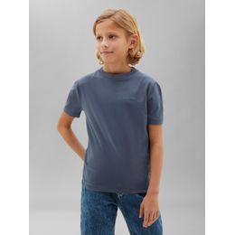 T-Shirt Calvin Klein Jeans "SMALL CHEST INST.LOGO SS T-SHIRT", M&auml;dchen, Gr. 4 (104), nightshadow blau, Single Jersey, Obermaterial: 100% Baumwolle, unifarben, regular fit normal, Rundhals, eingesetzt abgesteppte Kante, Shirts T-Shirt, Regular fit, Logoschriftzug