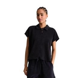 Marc O'Polo Poloshirt MARC O'POLO DENIM "aus Organic Cotton", Damen, Gr. L, blau depths, Obermaterial: 100% Baumwolle, unifarben, relaxed fit, normaler Saum, Shirts