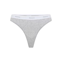String HUGO UNDERWEAR "ID", Damen, Gr. M, medium grau, Jersey, Obermaterial: 93% Baumwolle, 7% Elasthan, k&ouml;rpernah, Unterhosen String, aus Stretch-Baumwolle mit Logos am Bund
