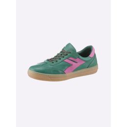 Sneaker Andrea Conti, Damen, Gr. 42, gr&uuml;n (gr&uuml;n, pink), Glattleder, Leder, Rindsleder, Schuhe Sneaker