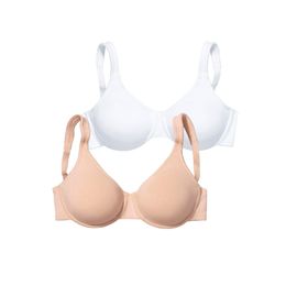 Minimizer-BH Petite Fleur, Damen, Gr. 75, Cup D, rosa (puder, wei&szlig;), Jersey, Obermaterial: 93% Baumwolle, 7% Elasthan, BHs BH Minimizer-BH BH-Set B&uuml;gel-BH T-Shirt-BH, B&uuml;gel, Baumwoll-Qualit&auml;t, &ndash; ideal f&uuml;r gro&szlig;e Gr&ouml;&szlig;en