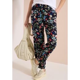 Cecil Damen Jogger Pants, bunt, Gr. XXXL, gebl&uuml;mt, Stoff, 100% Viskose, Hosen, im Loose Fit