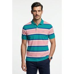 Poloshirt Gant "MULTISTRIPE", Herren, Gr. 3XL, aqua blau, Piqu&eacute;, Obermaterial: 100% Baumwolle, normal normal, Rippb&uuml;ndchen, Shirts